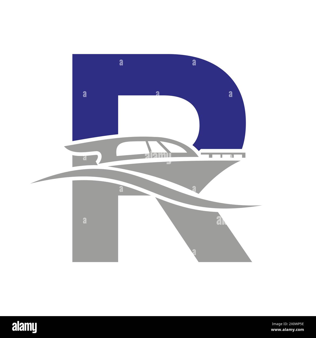 Letter R Boat Logo Concept For Sailboat, Shipping Symbol. Yacht Sign ...
