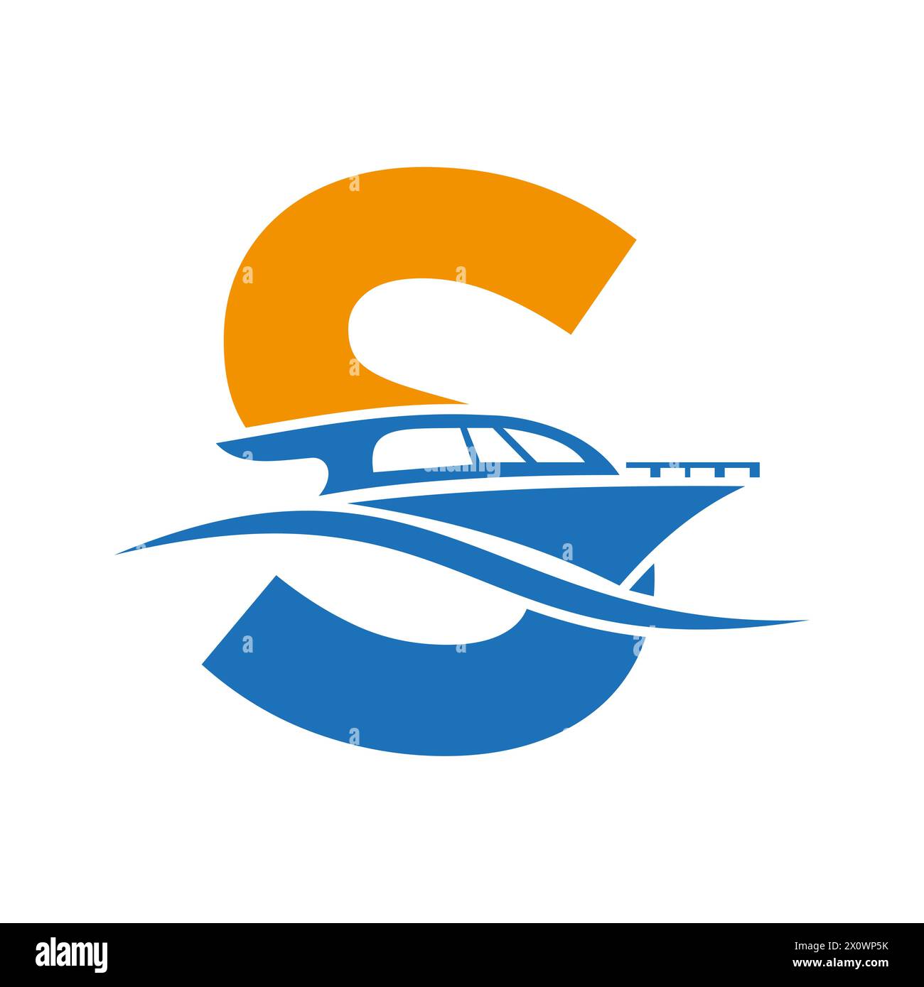 Letter S Boat Logo Concept For Sailboat, Shipping Symbol. Yacht Sign ...