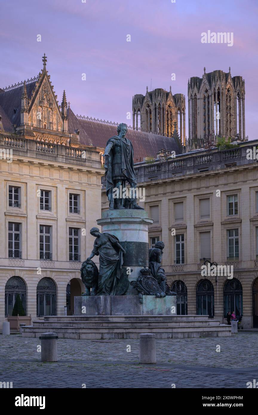 Beautiful Evening View of Place Royale in Reims - France Stock Photo ...