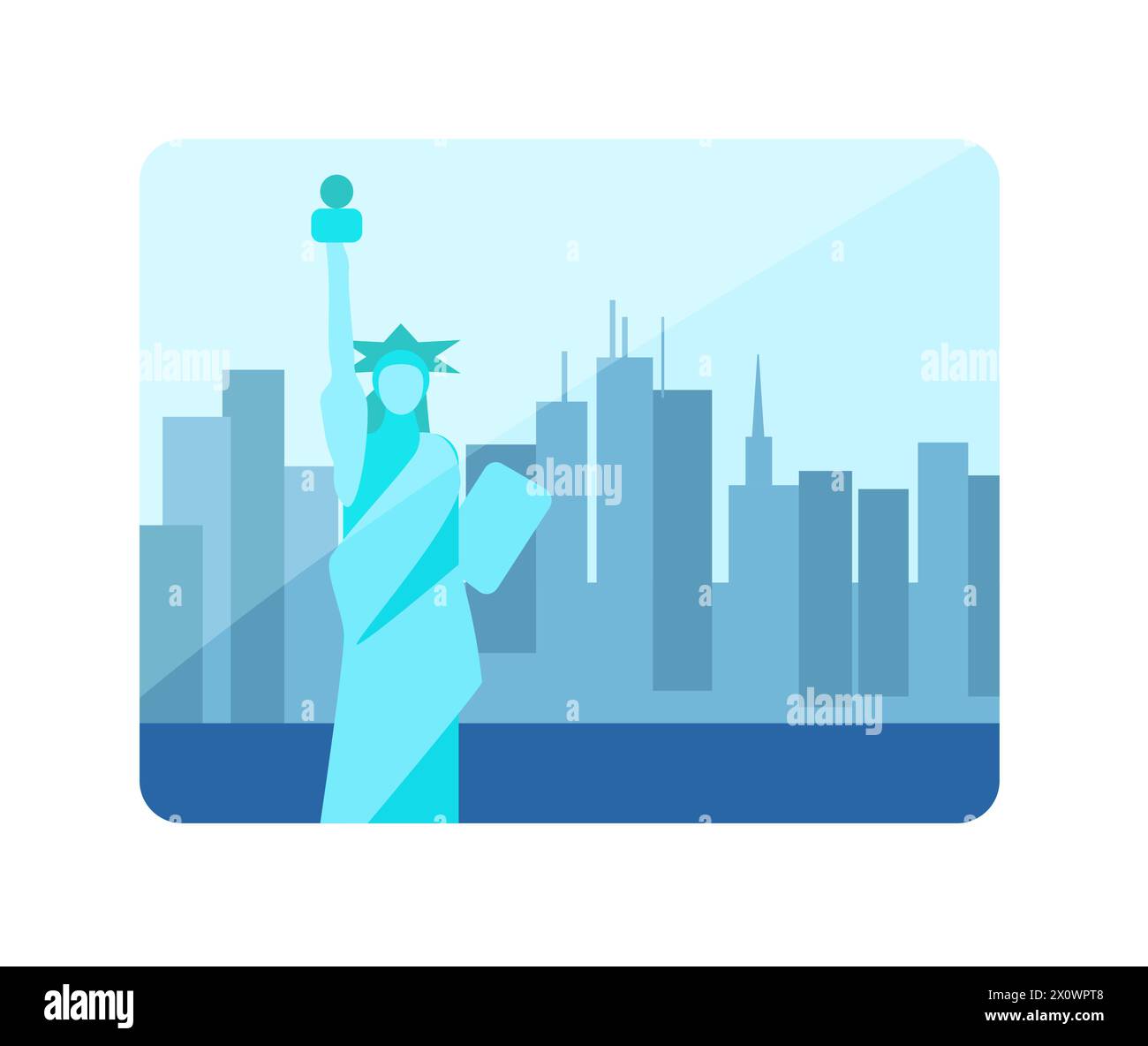 Statue of Liberty, New York landmark and American symbol, abstract ...
