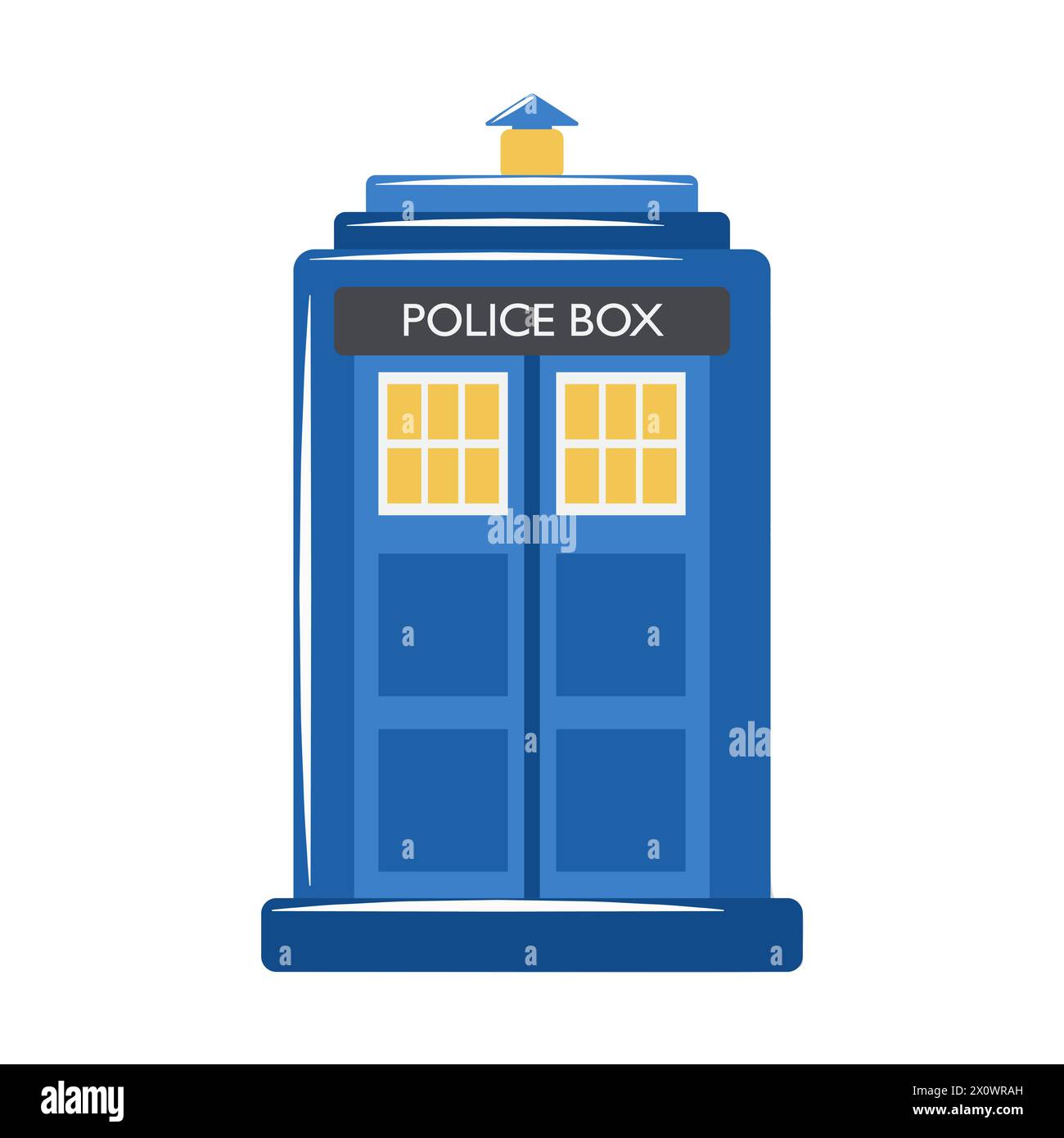 Traditional British police box, abstract travel to London sticker ...