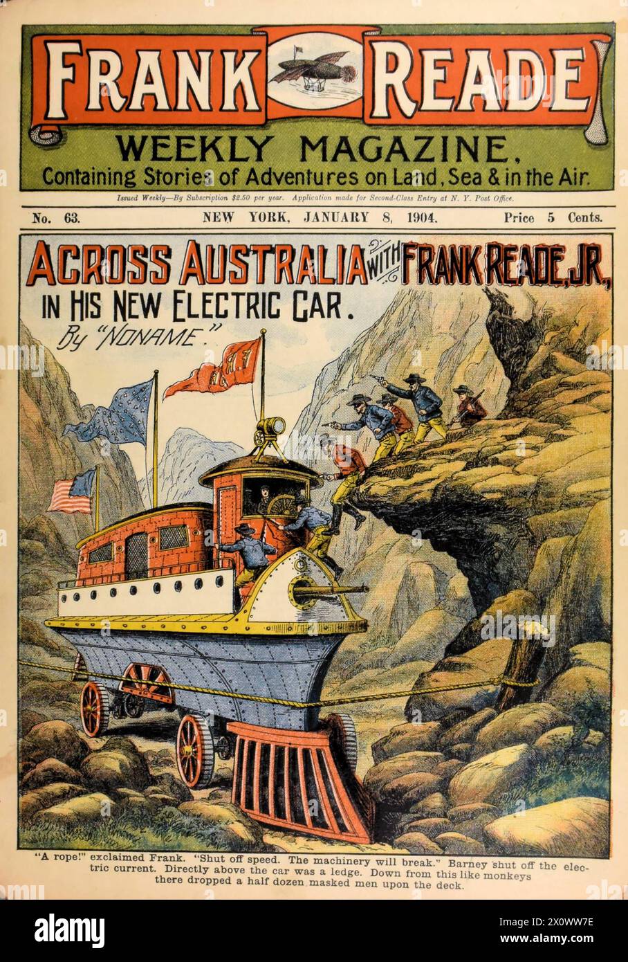 Vintage Magazine Cover: Frank Reade Weekly January 8, 1904 showing ...