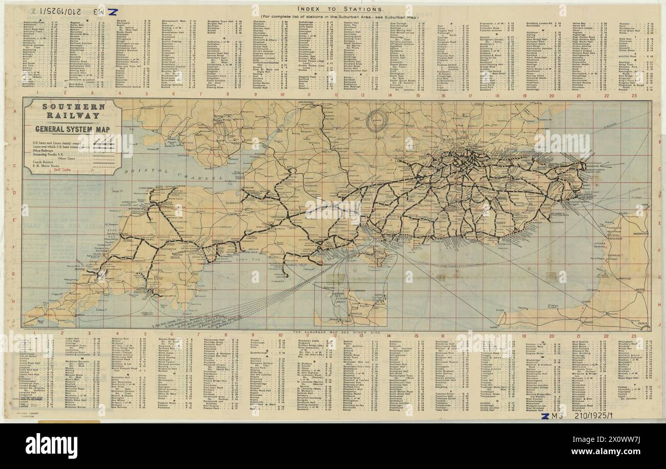 Southern Railway general system map . Southern Railway Company, U.K ...