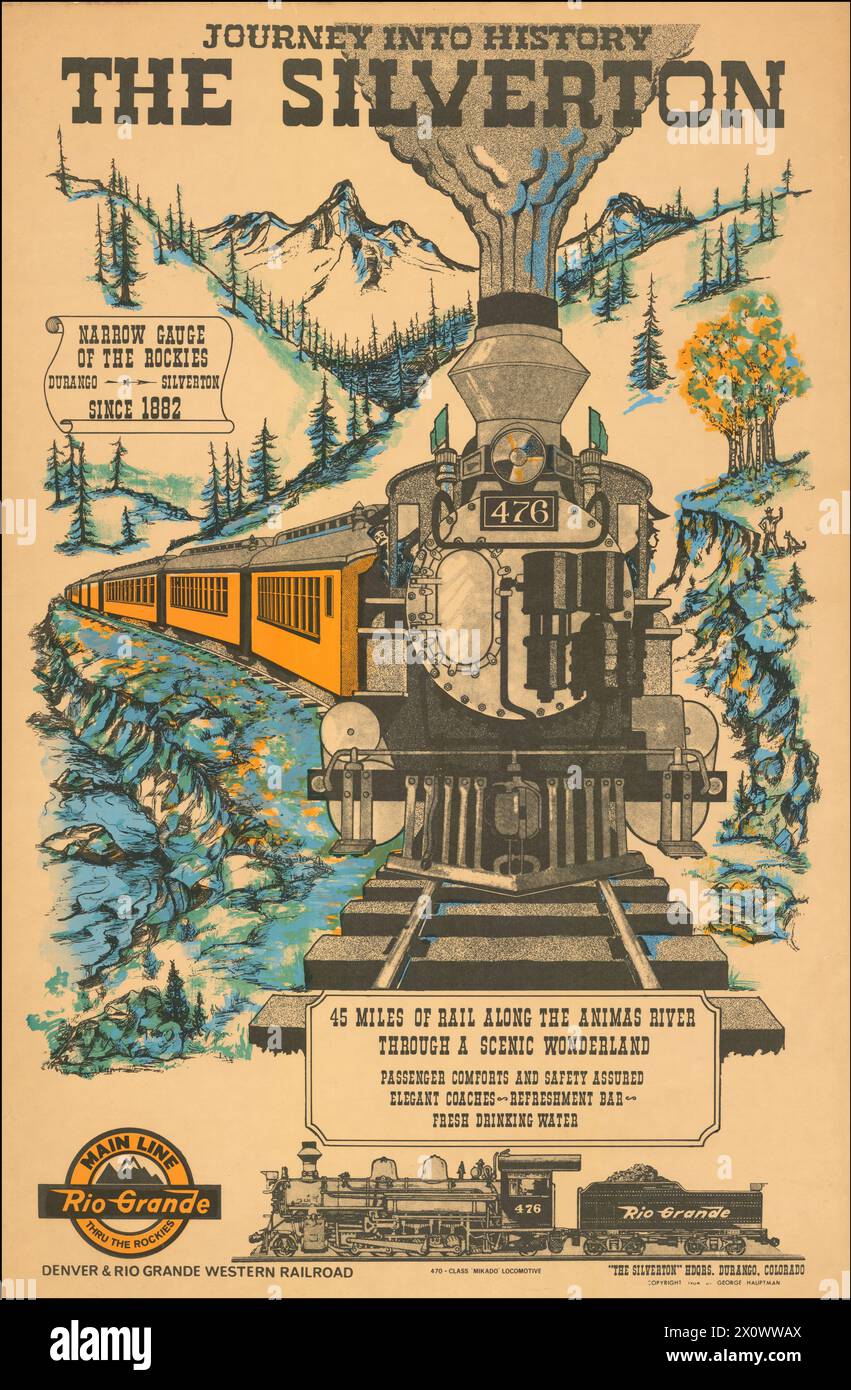 Vintage Rail Travel Poster: Journey into History- The Silverton- Narrow ...