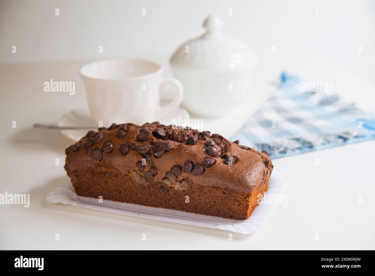 Chocolate cake for breakfast Stock Photo - Alamy