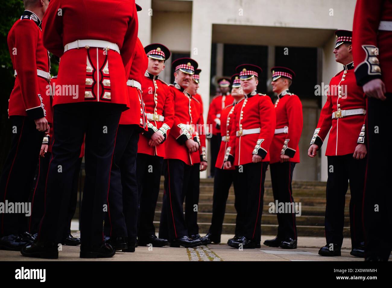 Members of the Scots Guards gather ahead of the Black Sunday Parade, at ...