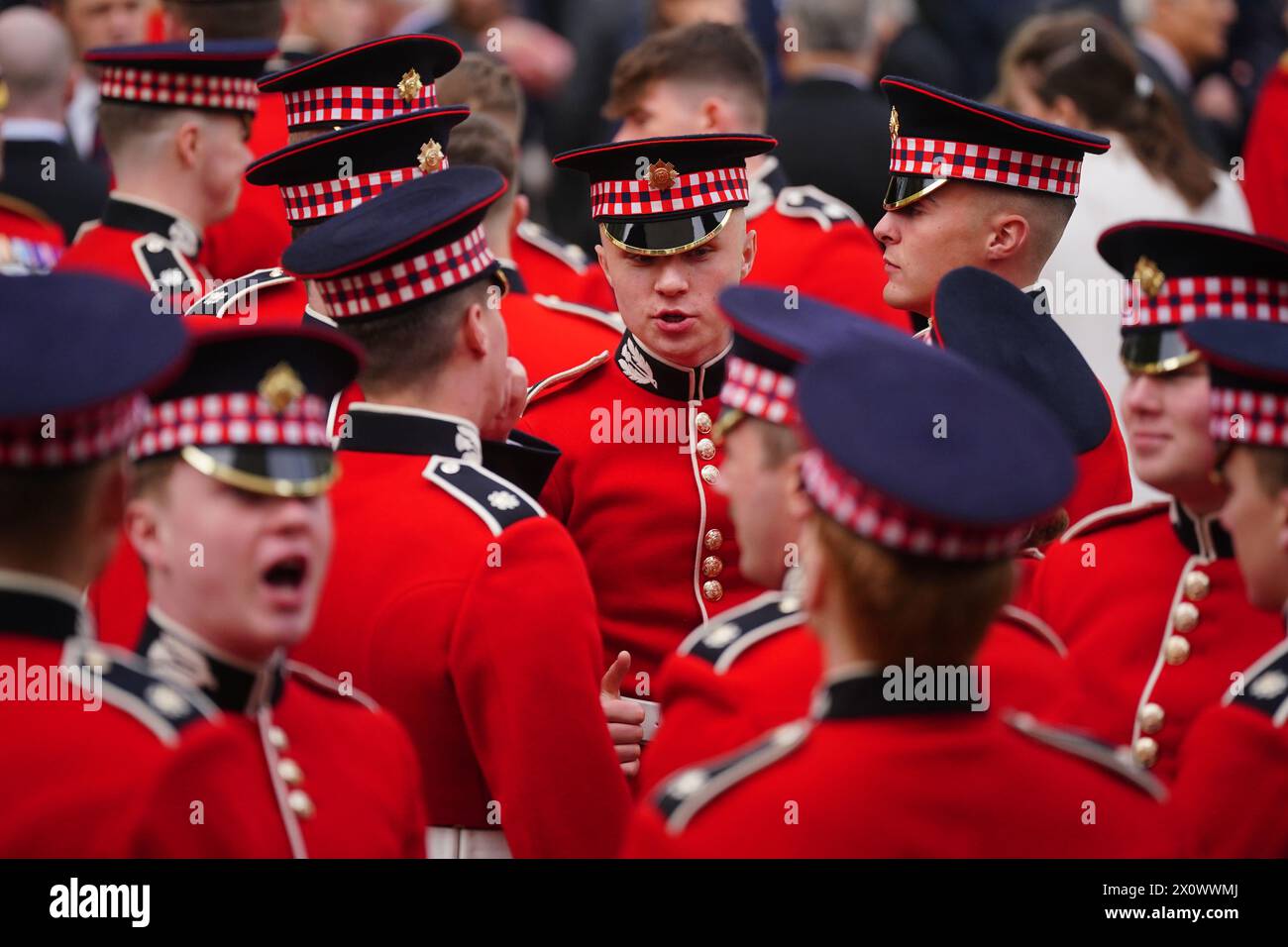 Members of the Scots Guards gather ahead of the Black Sunday Parade, at ...