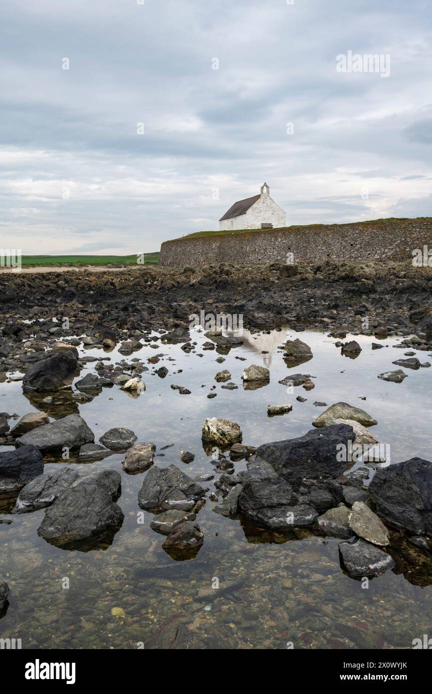 St Cwyfan's church at Porth Cwyfan near Aberffraw, Anglesey, North ...