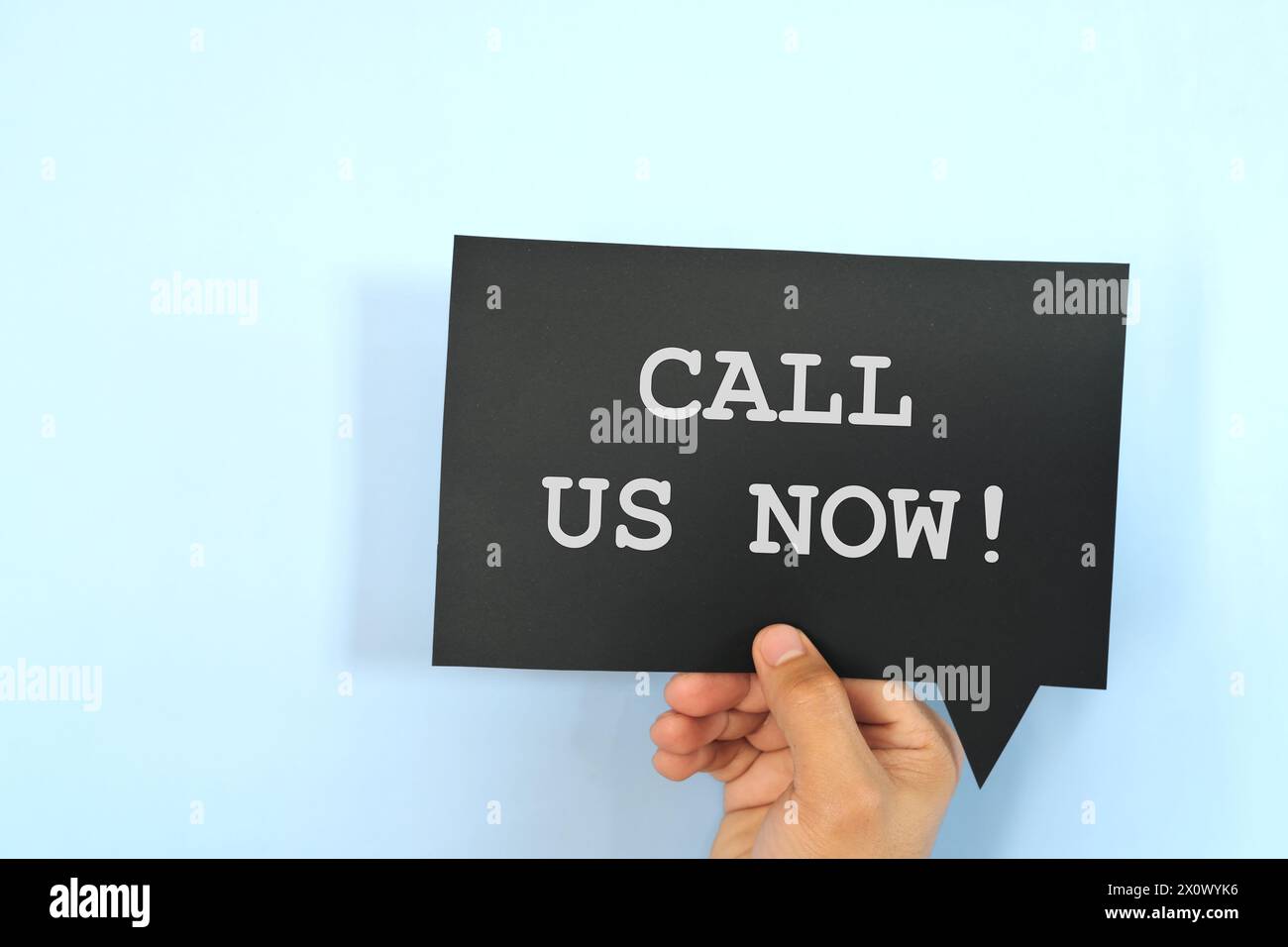 Call now message written hi-res stock photography and images - Alamy