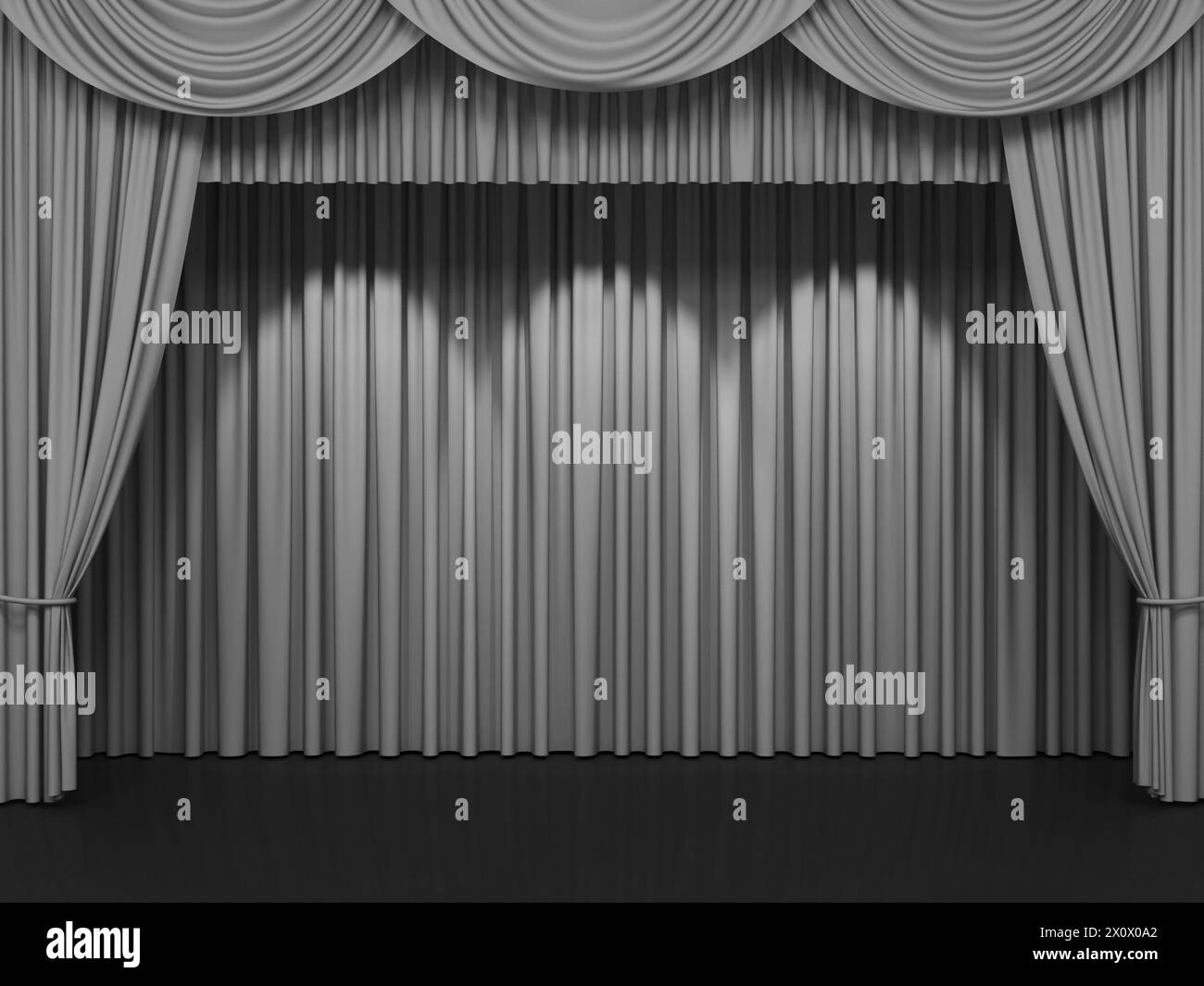 Luxury stage or windows curtains, realistic 3D illustration Stock Photo ...