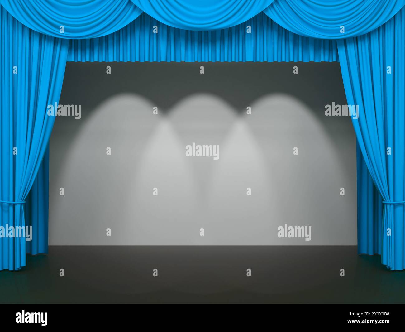 Luxury stage or windows curtains, realistic 3D illustration Stock Photo ...