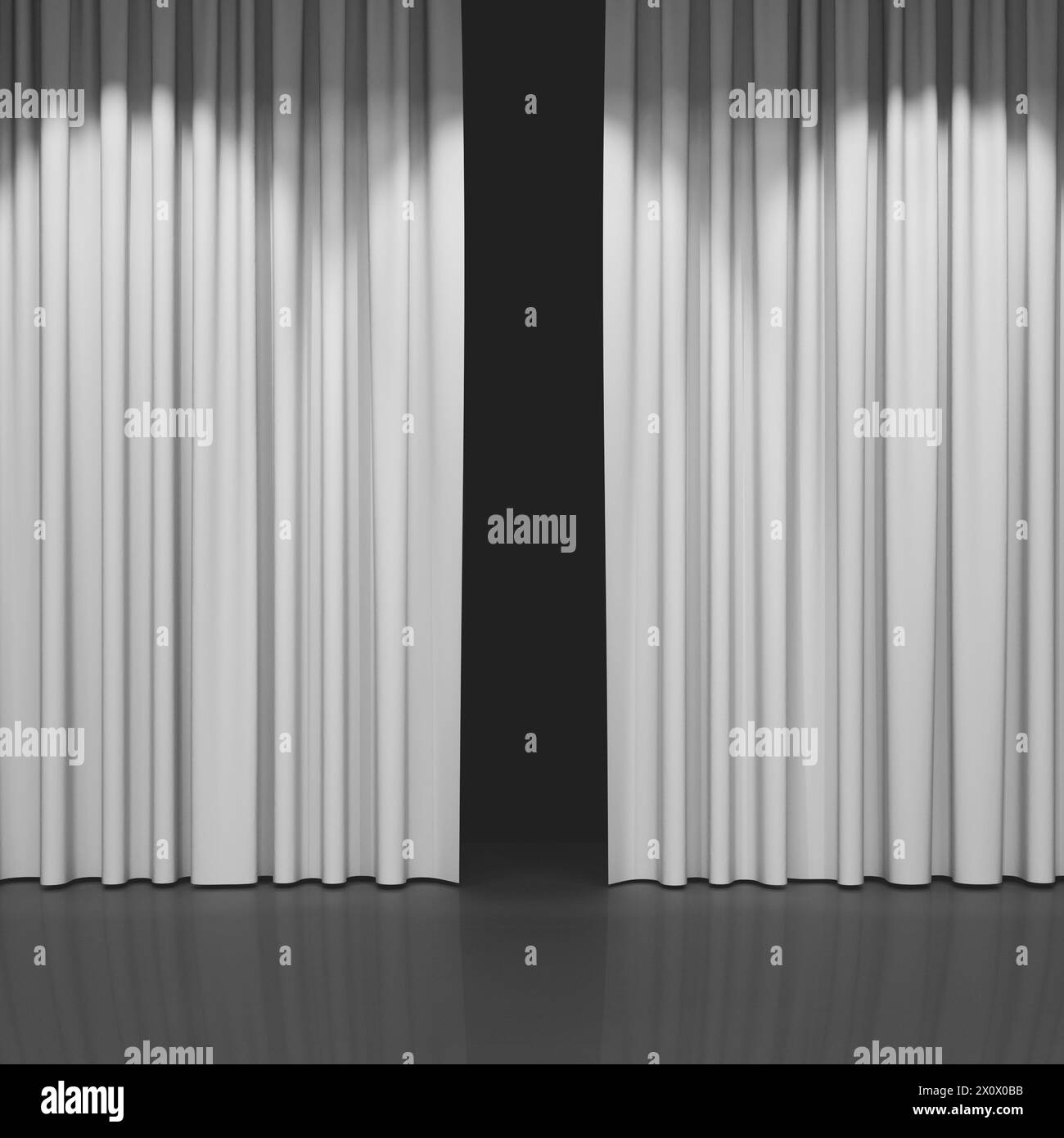 Luxury stage or windows curtains, realistic 3D illustration Stock Photo ...