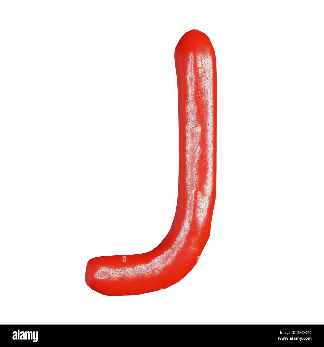 3d render of isolated on white ketchup alphabet font top view for food ...