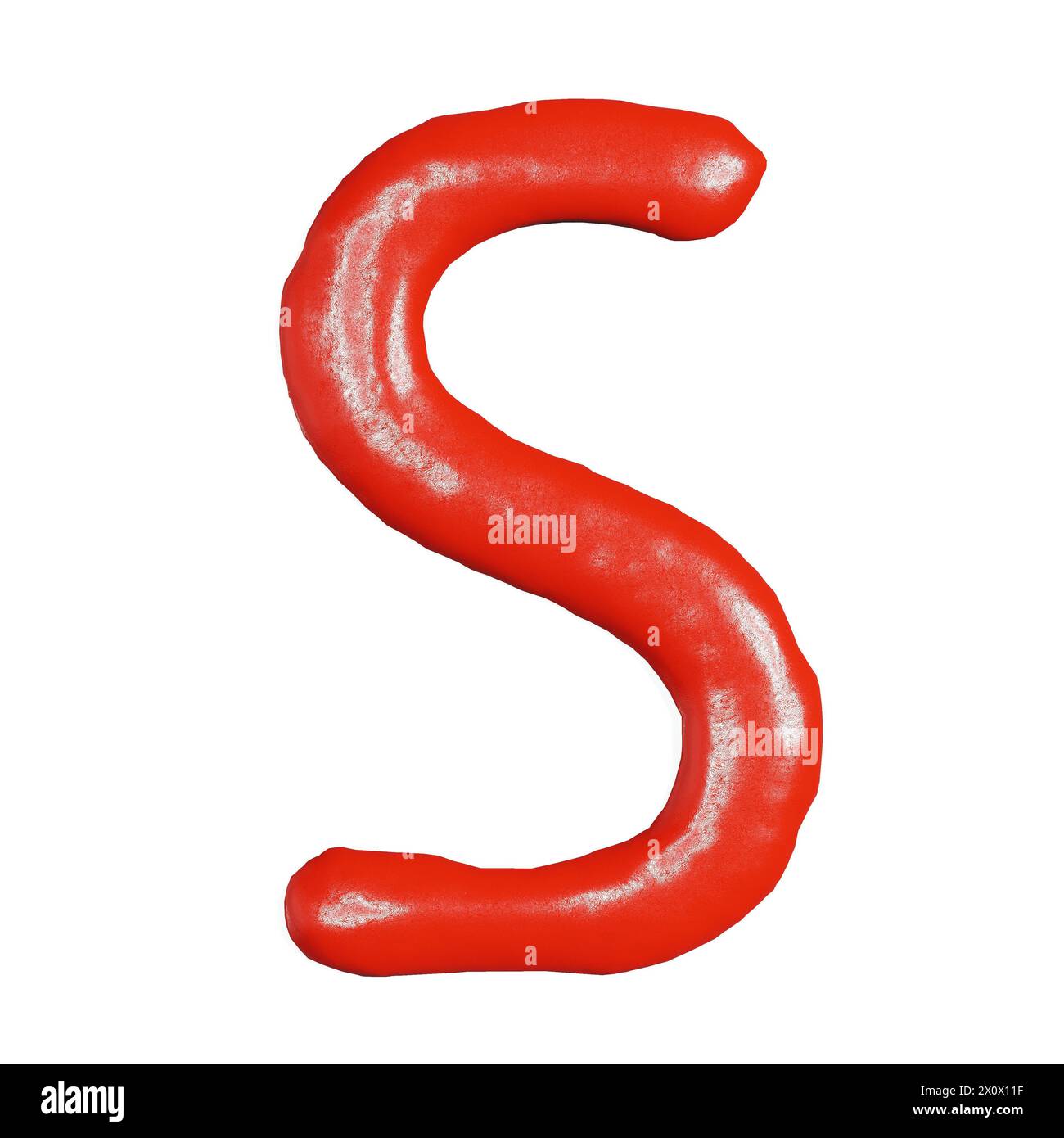 3d render of isolated on white ketchup alphabet font top view for food ...