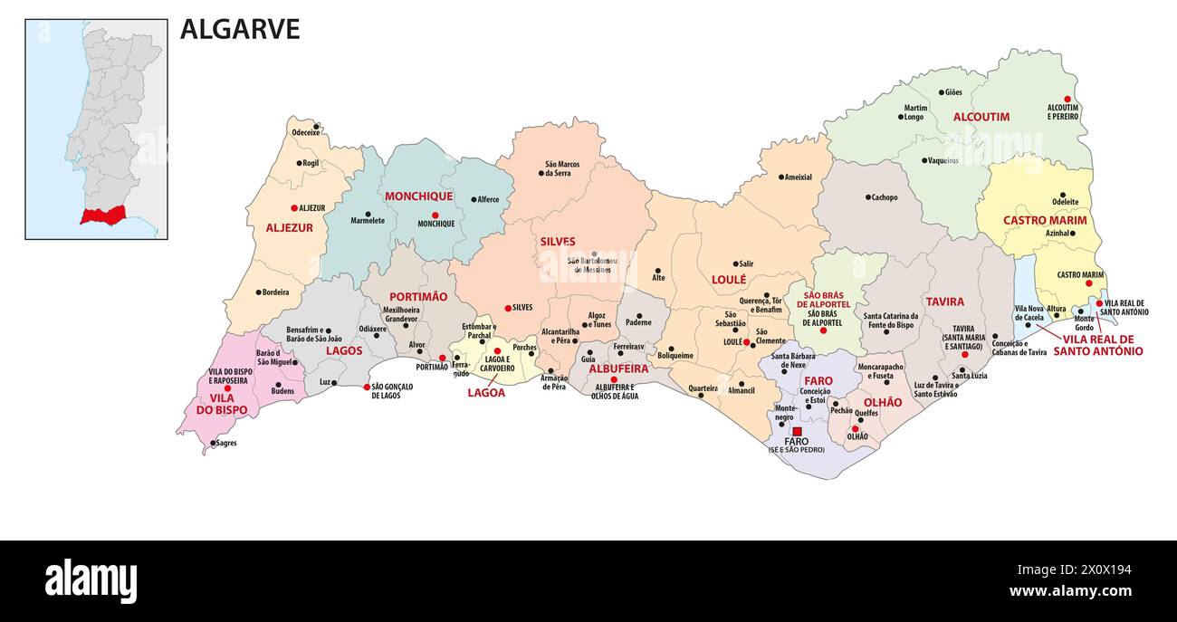 Map of albufeira portugal Cut Out Stock Images & Pictures - Alamy