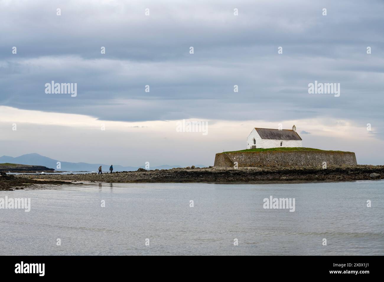 St Cwyfan's church at Porth Cwyfan near Aberffraw, Anglesey, North ...