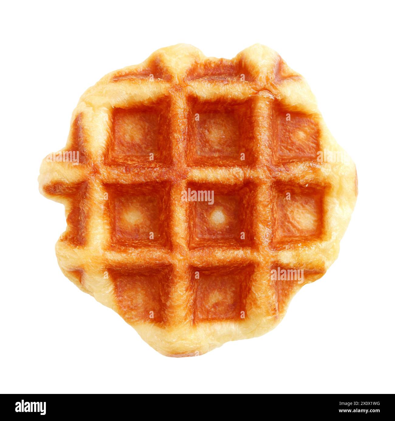 Delicious Belgian Liege Waffle isolated on white background Stock Photo ...