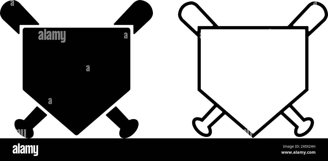 Baseball Home Plate Vector illustration. Silhouette. Playing. Home base ...