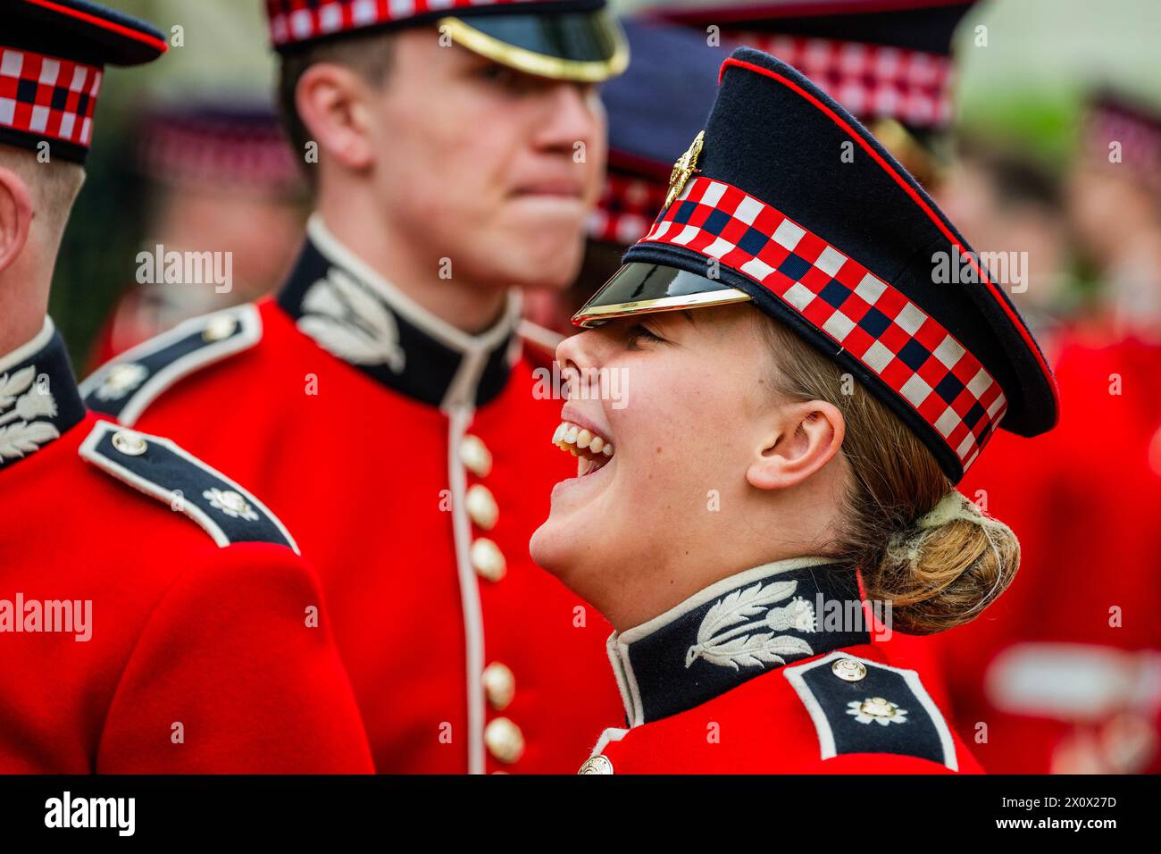 London, UK. 14th Apr, 2024. Guardsman Spriggs, F Company Scots Guards ...