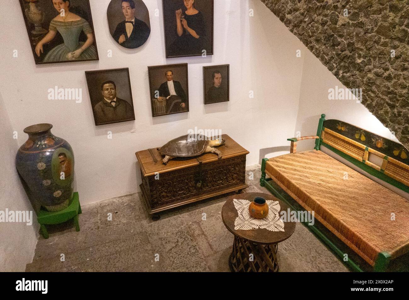 Frida Kahlo's sitting room inside The Frida Kahlo Blue House Museum ...