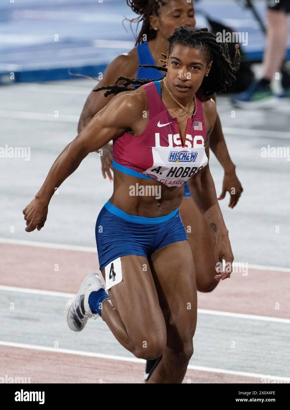 Aleia Hobbs of the USA competing in the 60m heats on Day 2 at the World ...