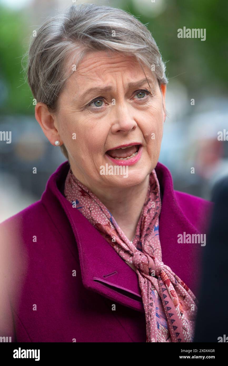 London, England, UK. 14th Apr, 2024. Shadow Home Secretary YVETTE COOPER is seen outside BBC as ...