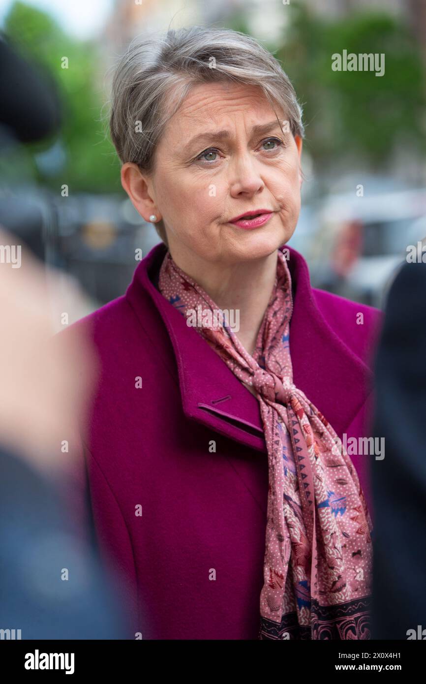 London, England, UK. 14th Apr, 2024. Shadow Home Secretary YVETTE COOPER is seen outside BBC as ...