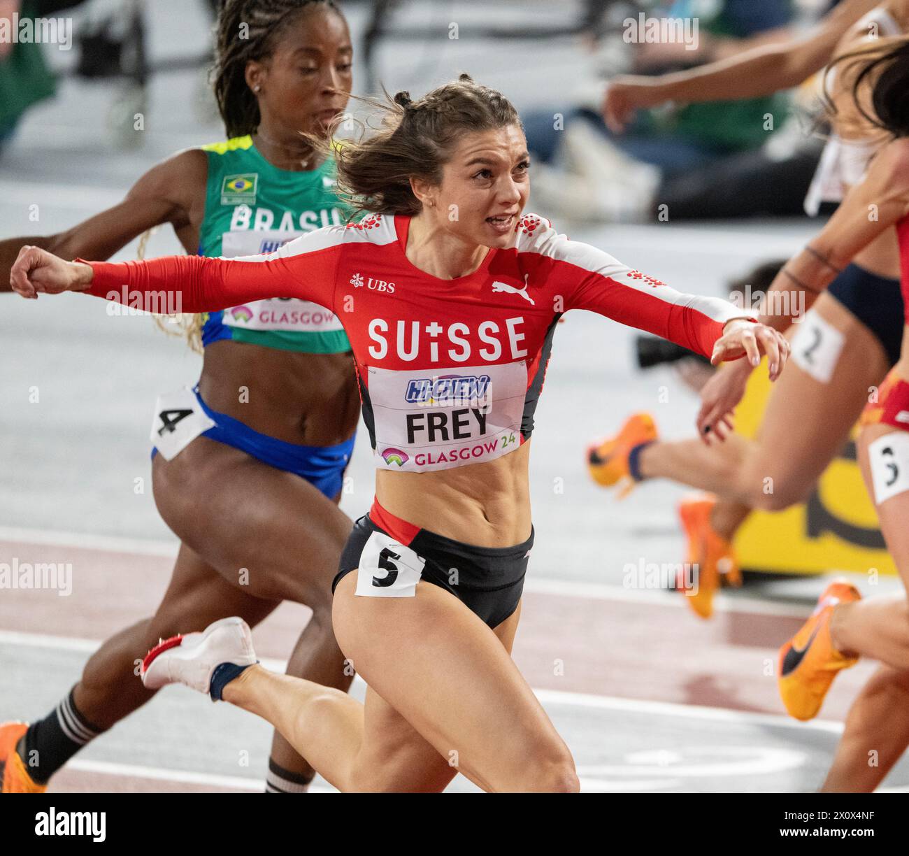 Géraldine Frey of Switzerland competing in the 60m heats on Day 2 at ...