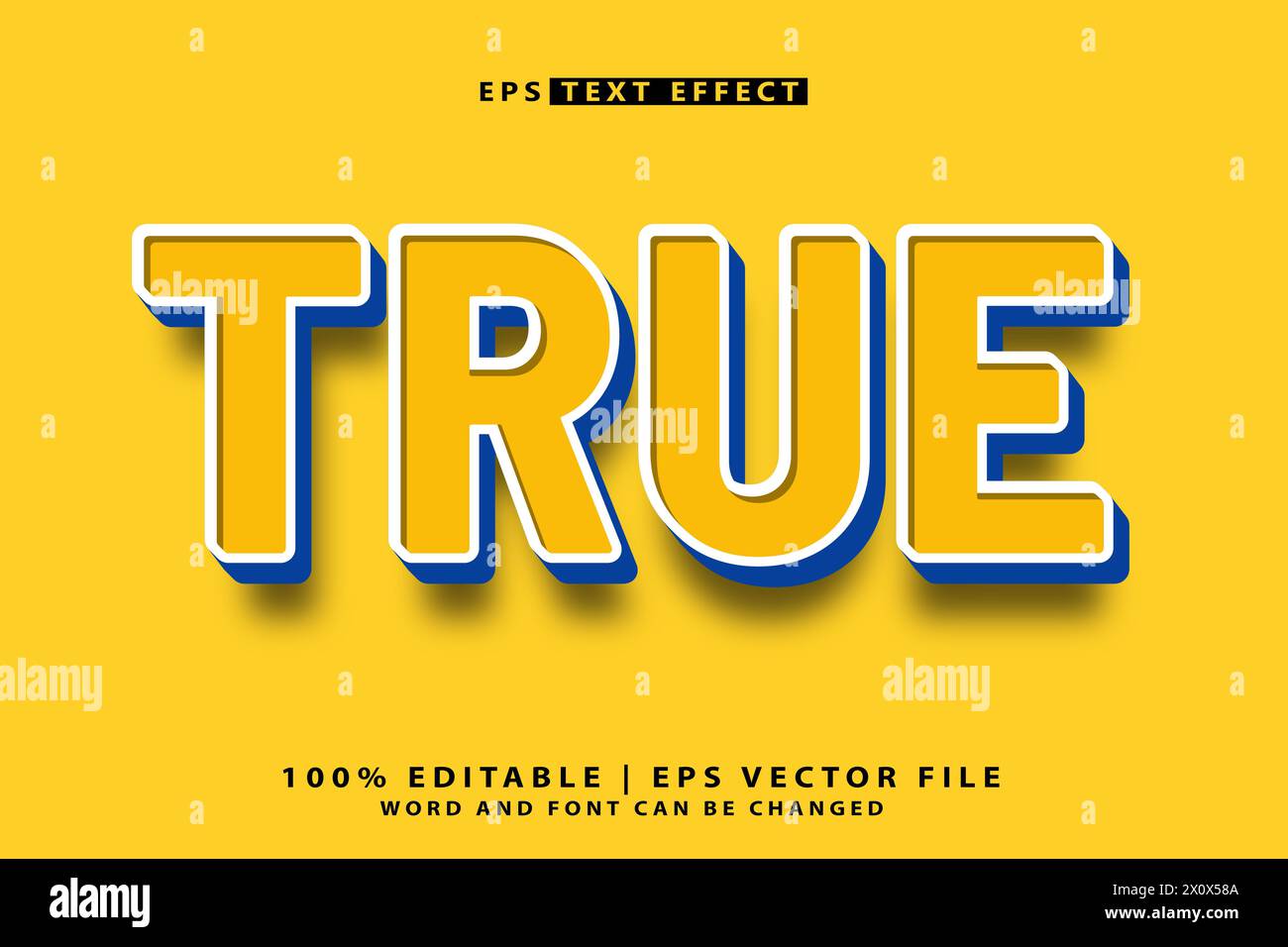 editable 3D text effect Stock Vector Image & Art - Alamy