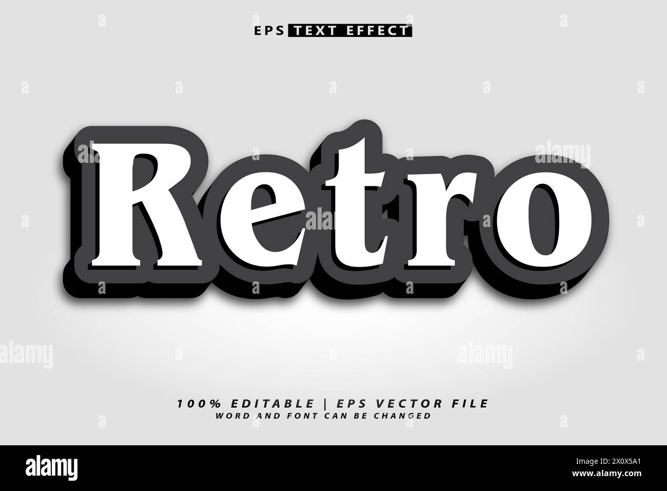 editable 3D text effect Stock Vector Image & Art - Alamy