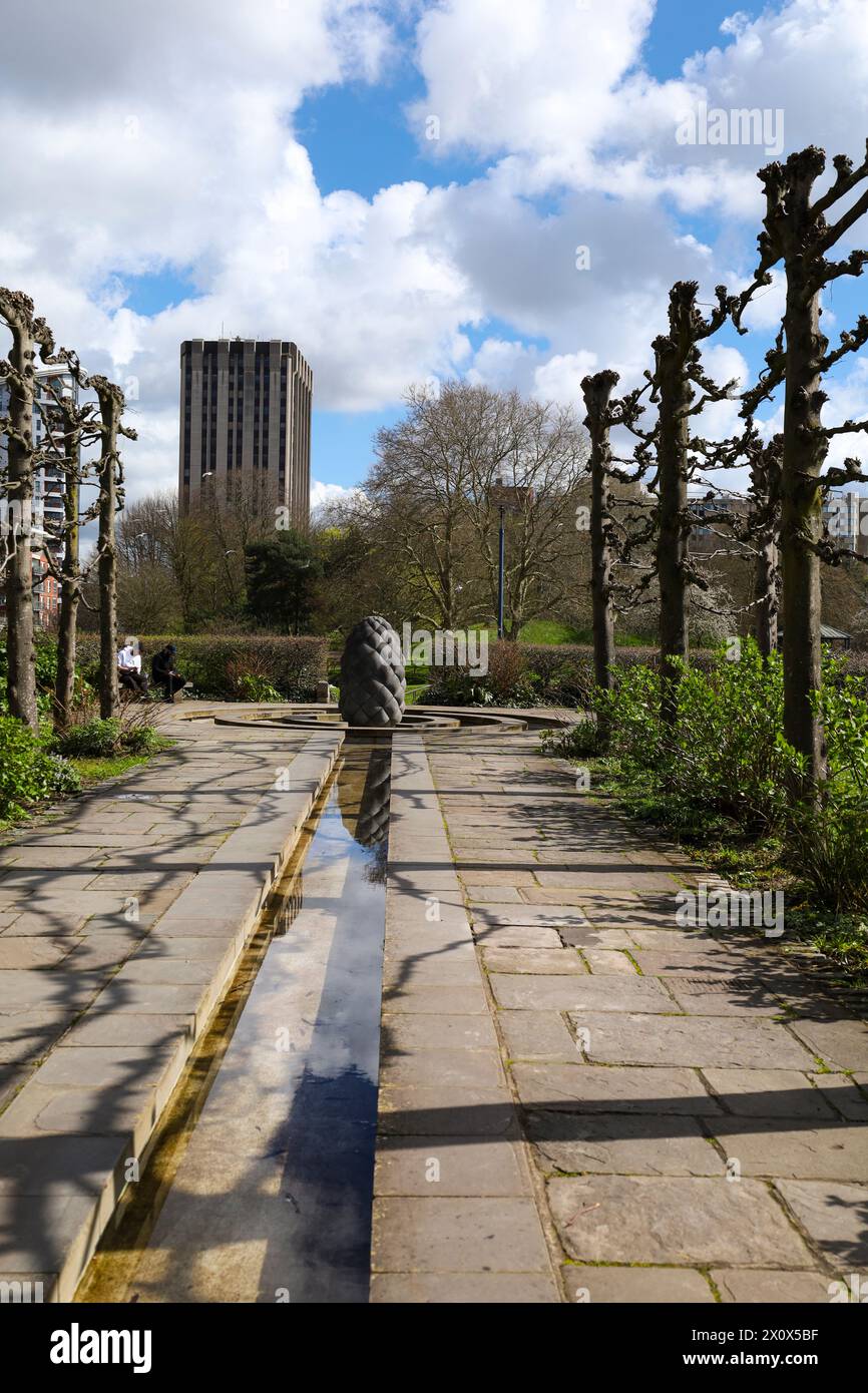 Bristol, England- March 30, 2024: Round Pool in Castle Park, a green ...
