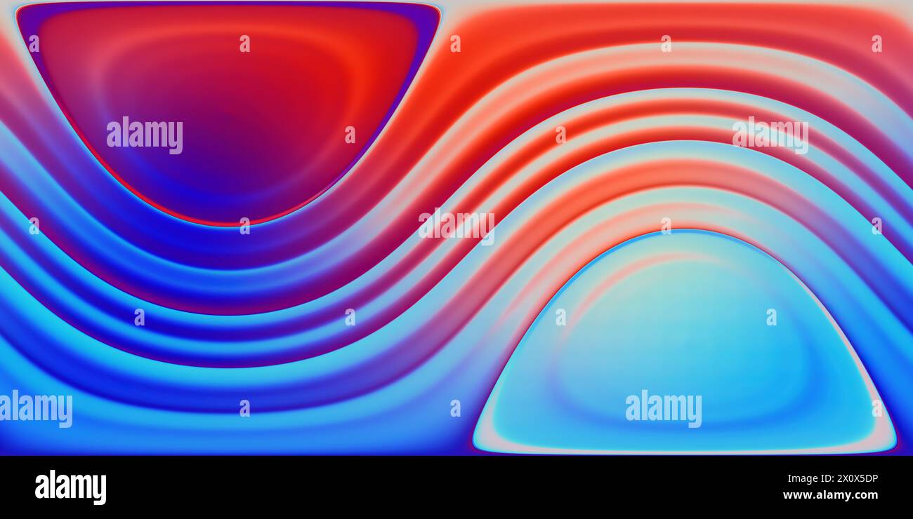HDRI. Gradient waves, iridescent chrome wavy surface. Full spherical ...