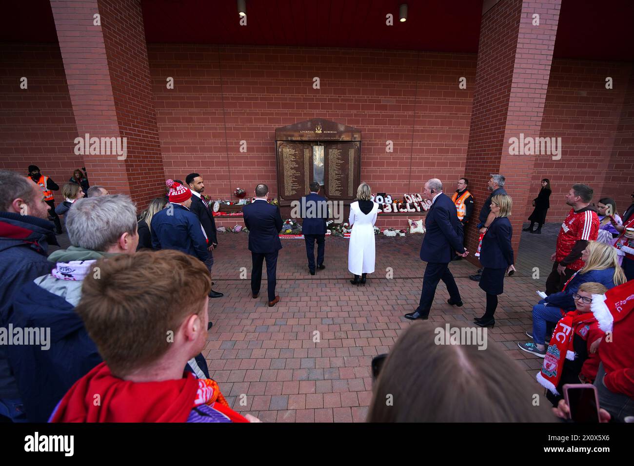 Liverpool chairman Tom Werner lays a wreath at the Hillsborough ...