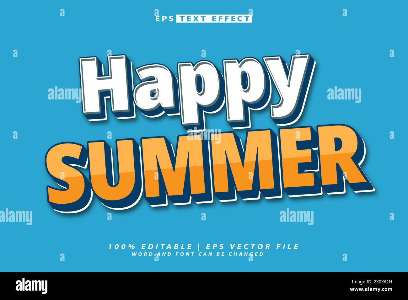hello summer lettering 3d editable text effect Stock Vector Image & Art - Alamy