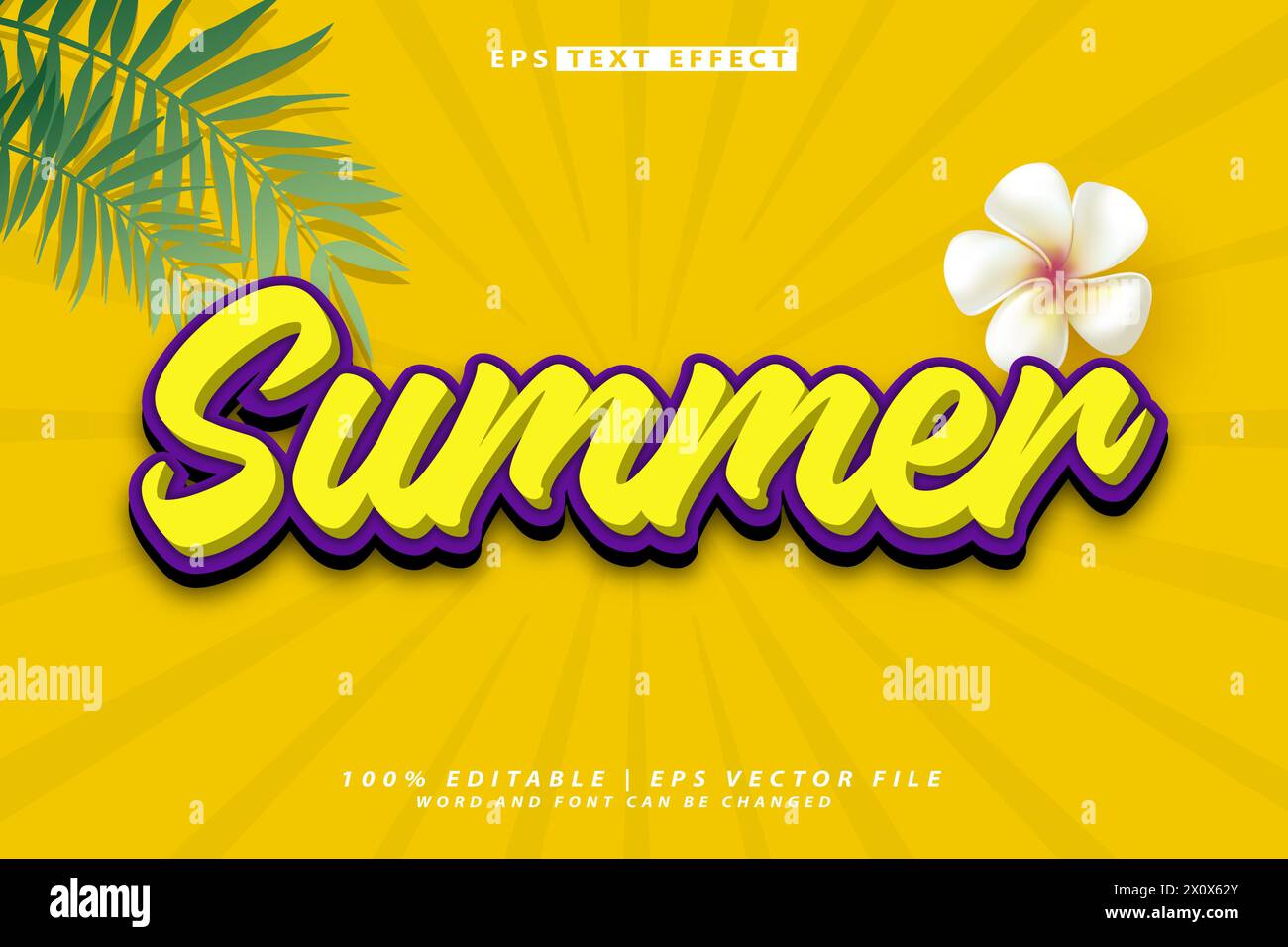 hello summer lettering 3d editable text effect Stock Vector Image & Art ...