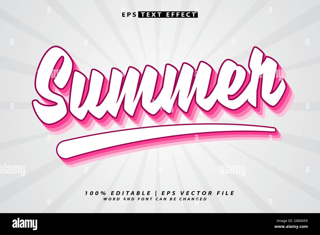 hello summer lettering 3d editable text effect Stock Vector Image & Art ...
