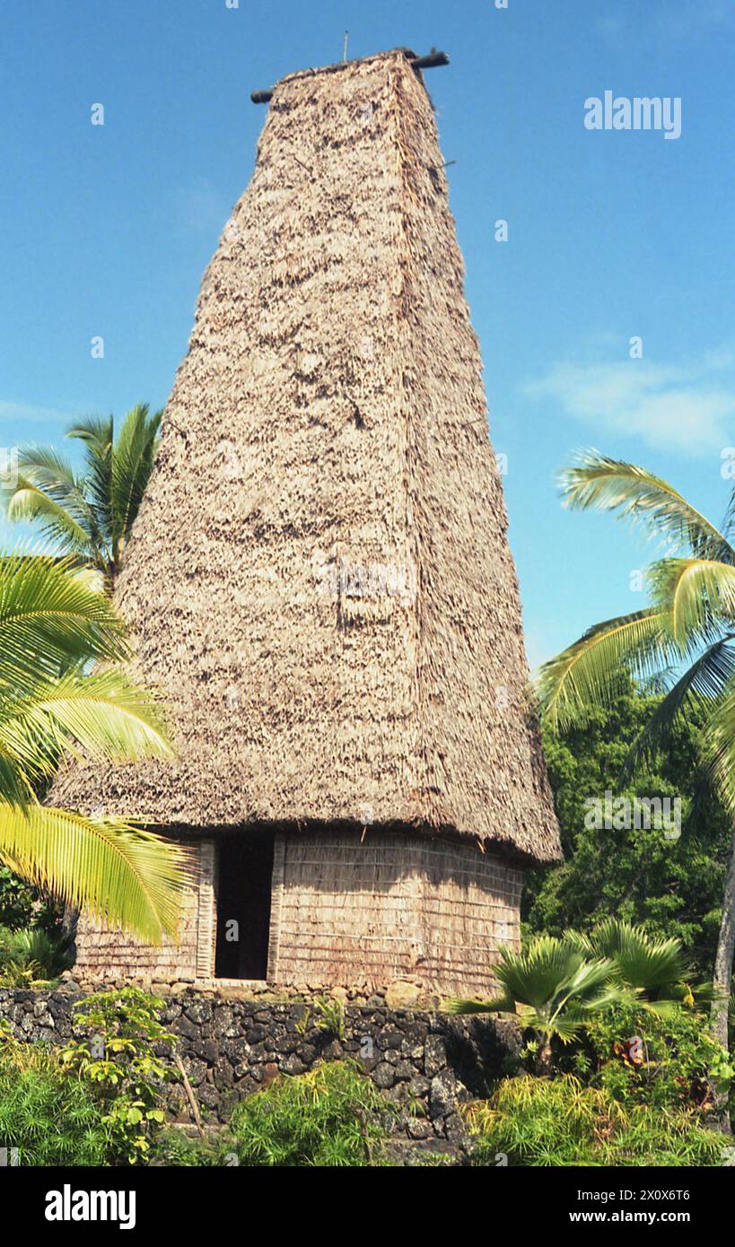 Hawaii, U.S.A., approx. 1993. The Fiji religious temple displayed at ...