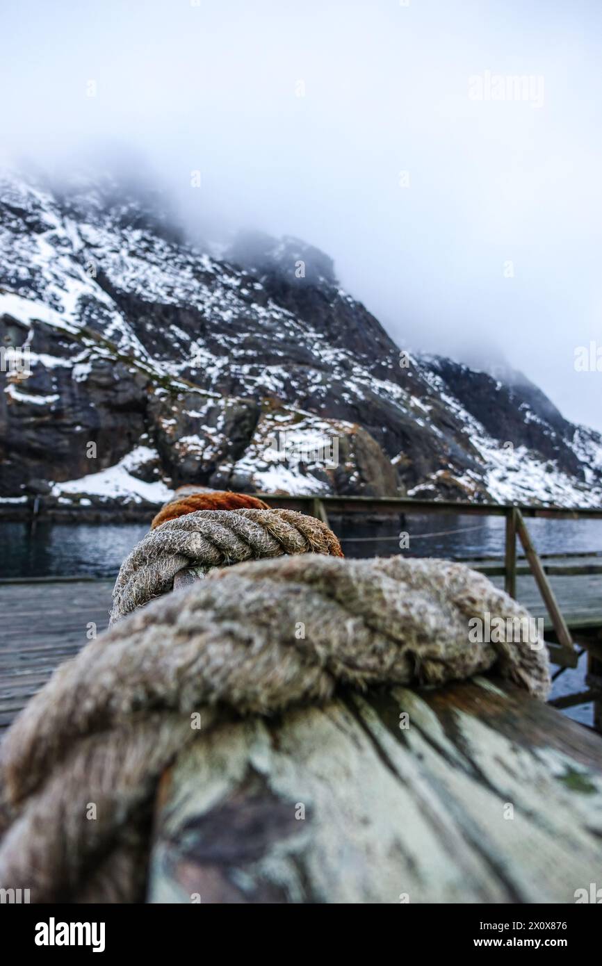 Icy Nusfjord, Lofoten, Norway Stock Photo - Alamy