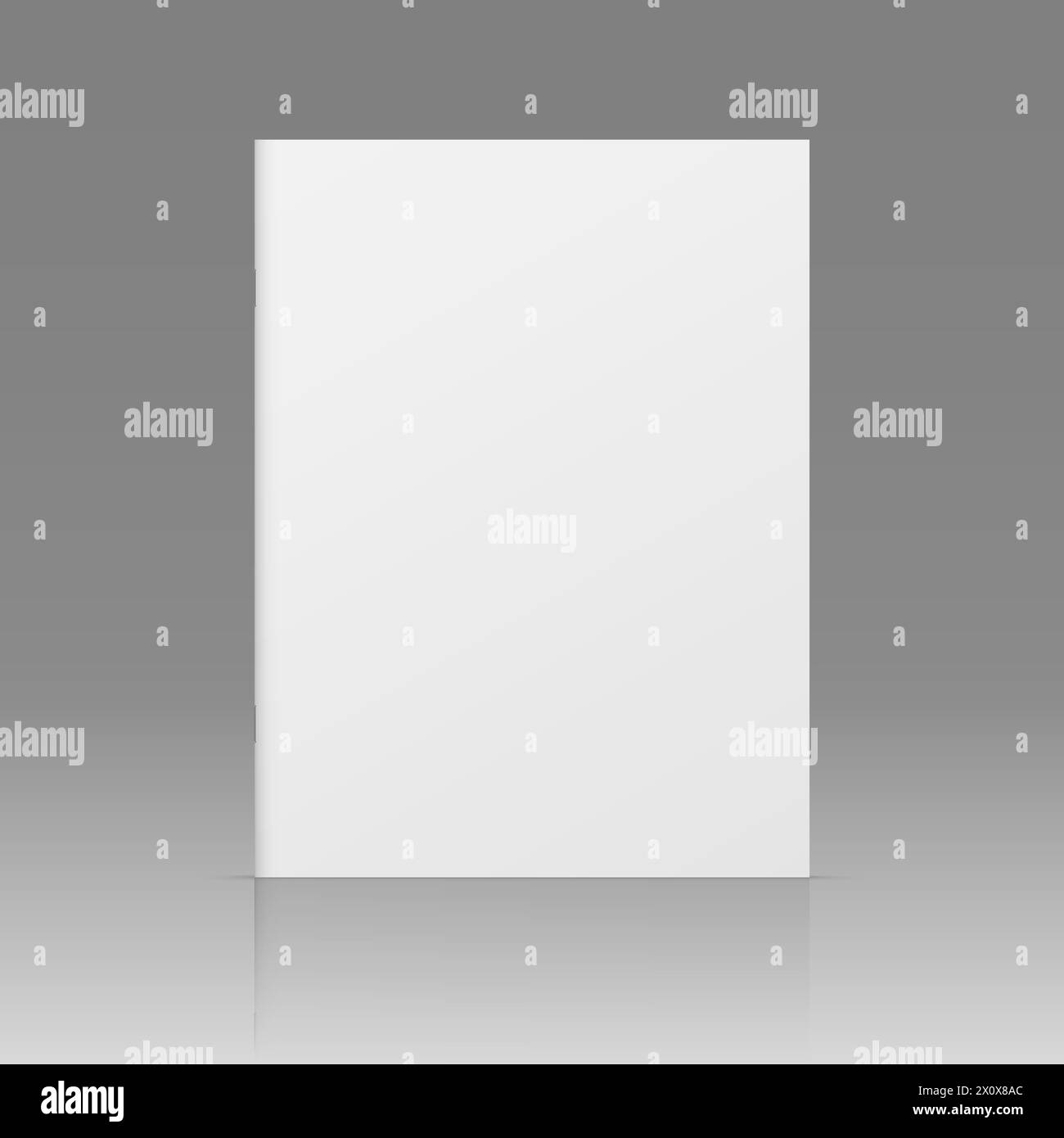 Vector realistic standing 3d magazine mockup with white blank cover ...