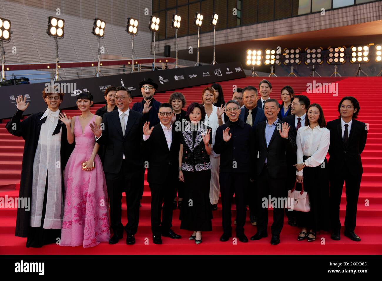 Cast of the movie Mad Fate pose on the red carpet for the 42nd Hong ...