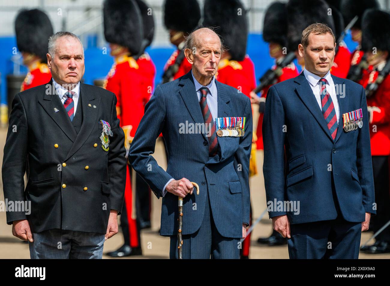 London, UK. 14th Apr, 2024. HRH The Duke of Kent arrivesat the Guards ...