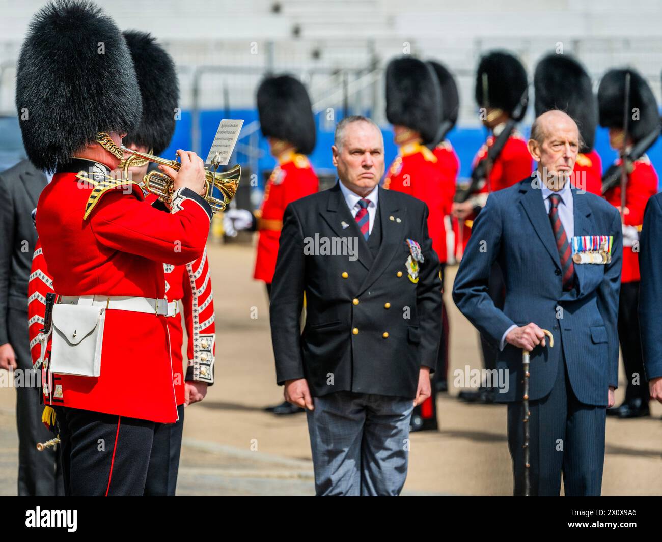 London, UK. 14th Apr, 2024. HRH The Duke of Kent arrivesat the Guards ...