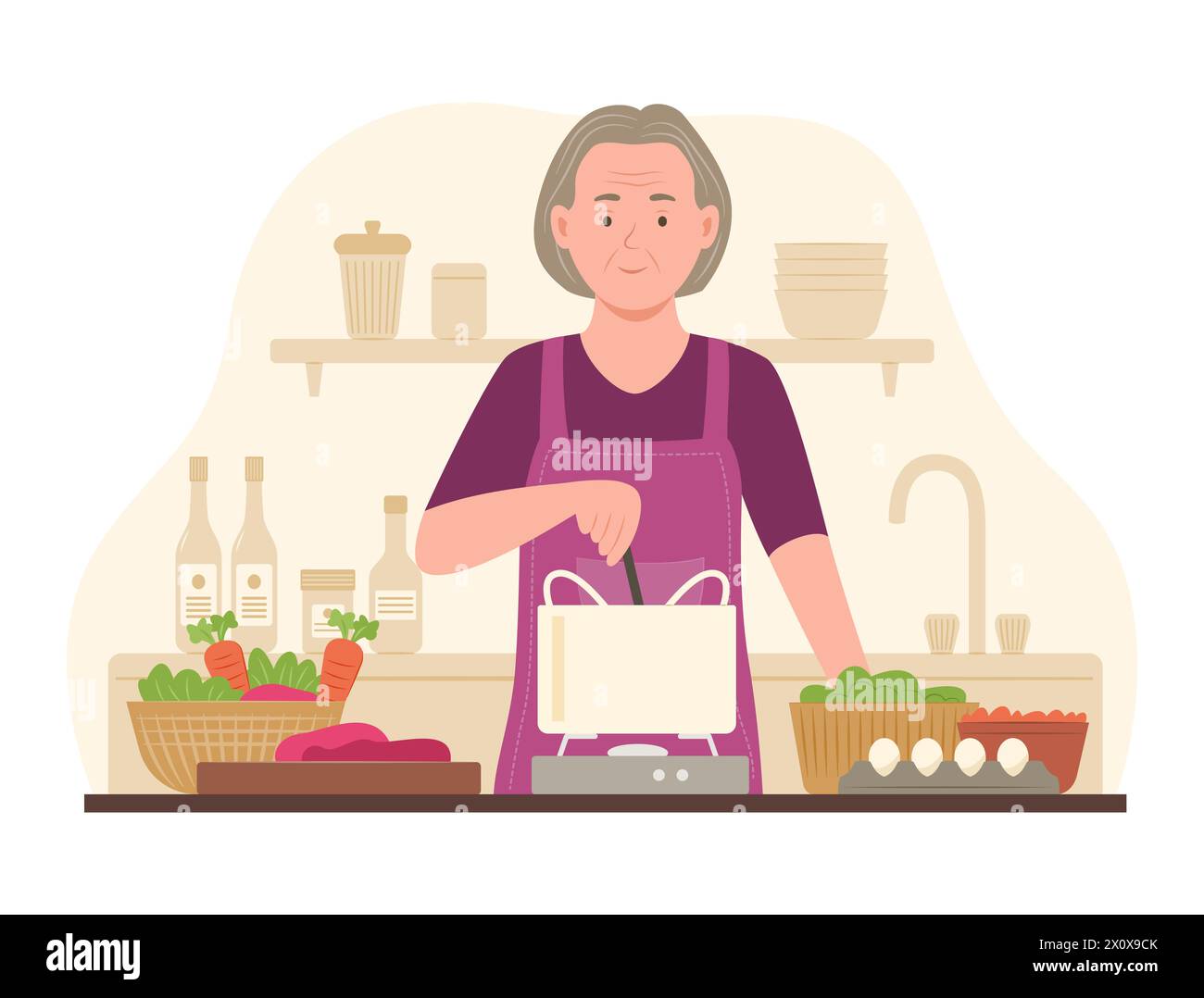 Cook working in food Stock Vector Images - Alamy