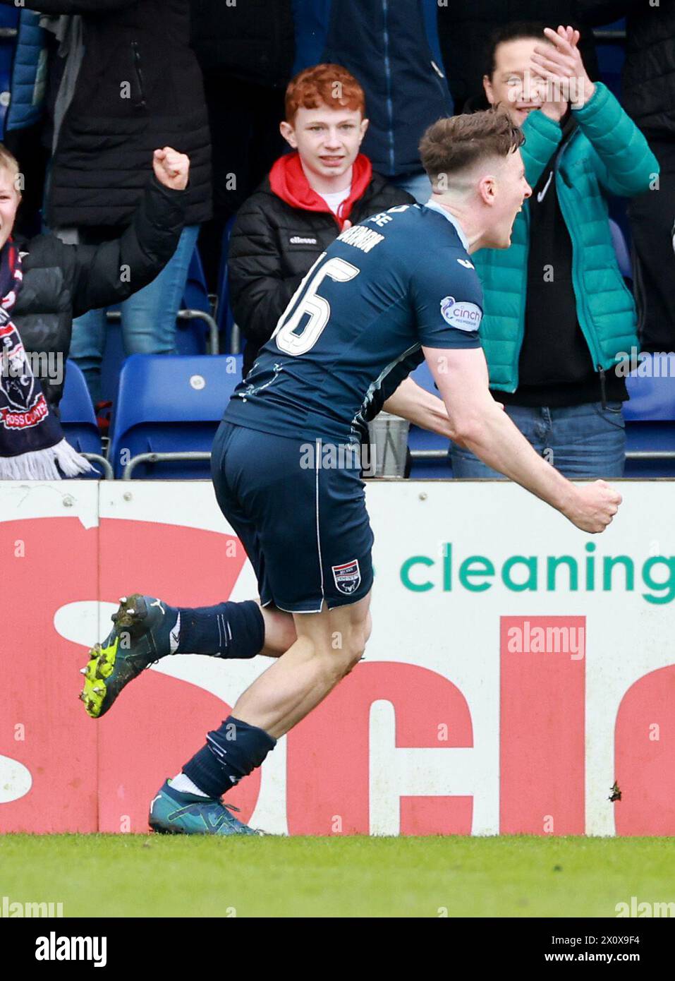 Ross County's George Harmon celebrates scoring their side's second goal ...