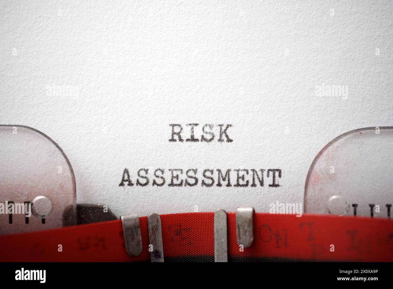 Risk assessment text written with a typewriter Stock Photo - Alamy