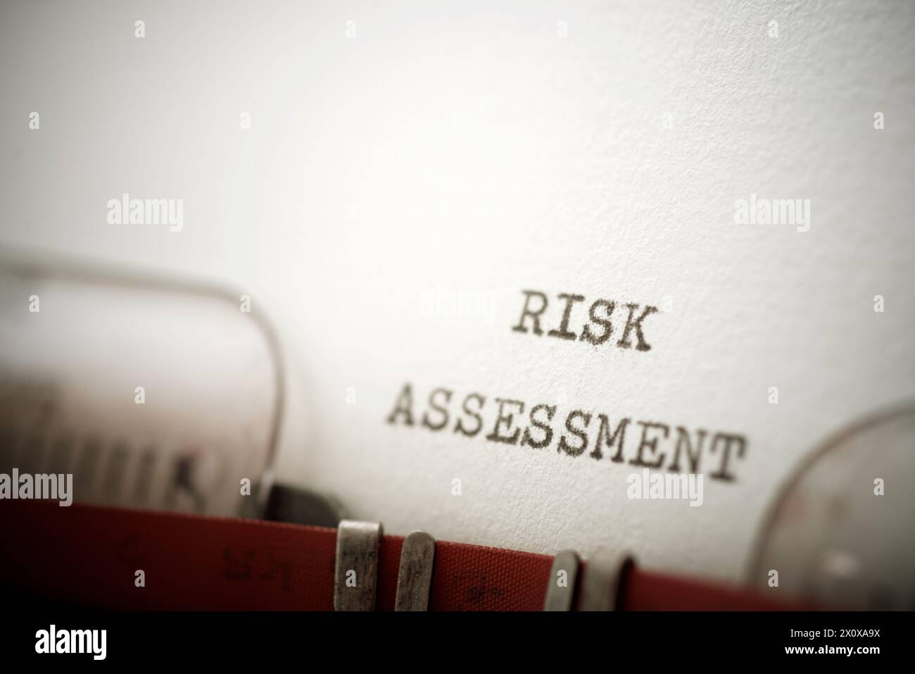 Risk assessment text written with a typewriter Stock Photo - Alamy