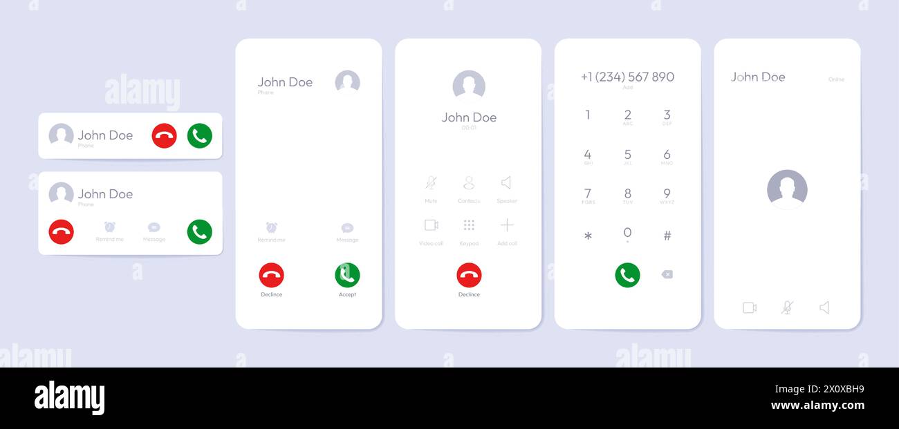 Phone call screen template. Mobile smartphone with touchscreen dialing ...