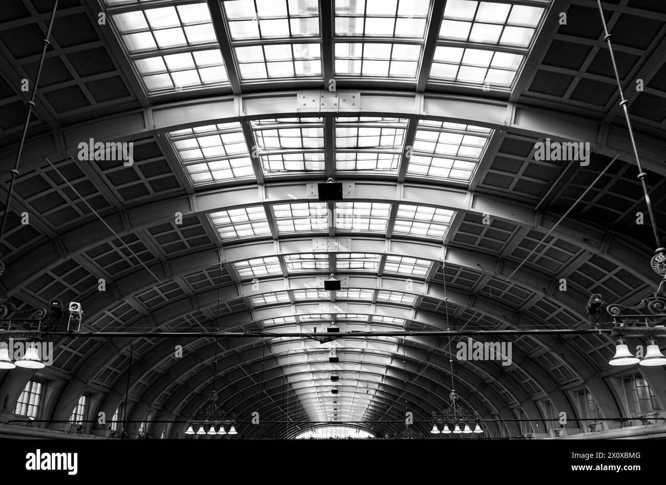 Large building glass ceiling Black and White Stock Photos & Images - Alamy