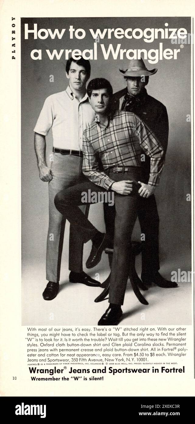 Vintage "Playboy" magazine September 1968 issue advert, USA Stock Photo ...