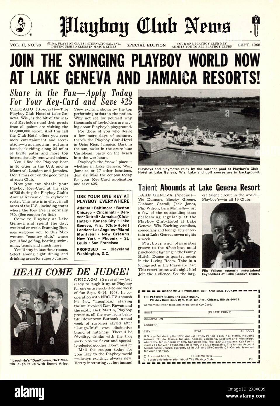 Vintage "Playboy" magazine September 1968 issue advert, USA Stock Photo ...